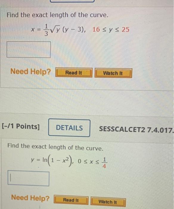 Solved Find the exact length of the curve. | Chegg.com