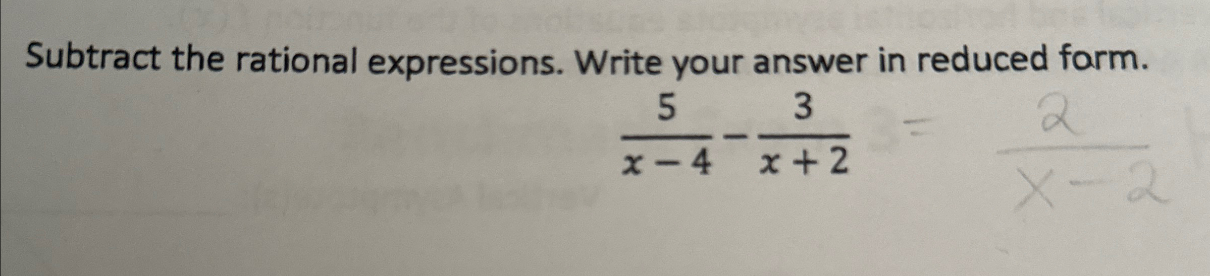Solved Subtract the rational expressions. Write your answer | Chegg.com