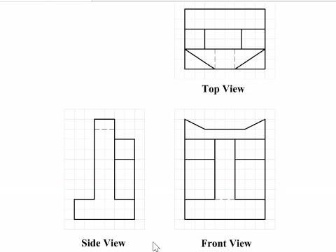 Solved Top View HE Side View Front View | Chegg.com