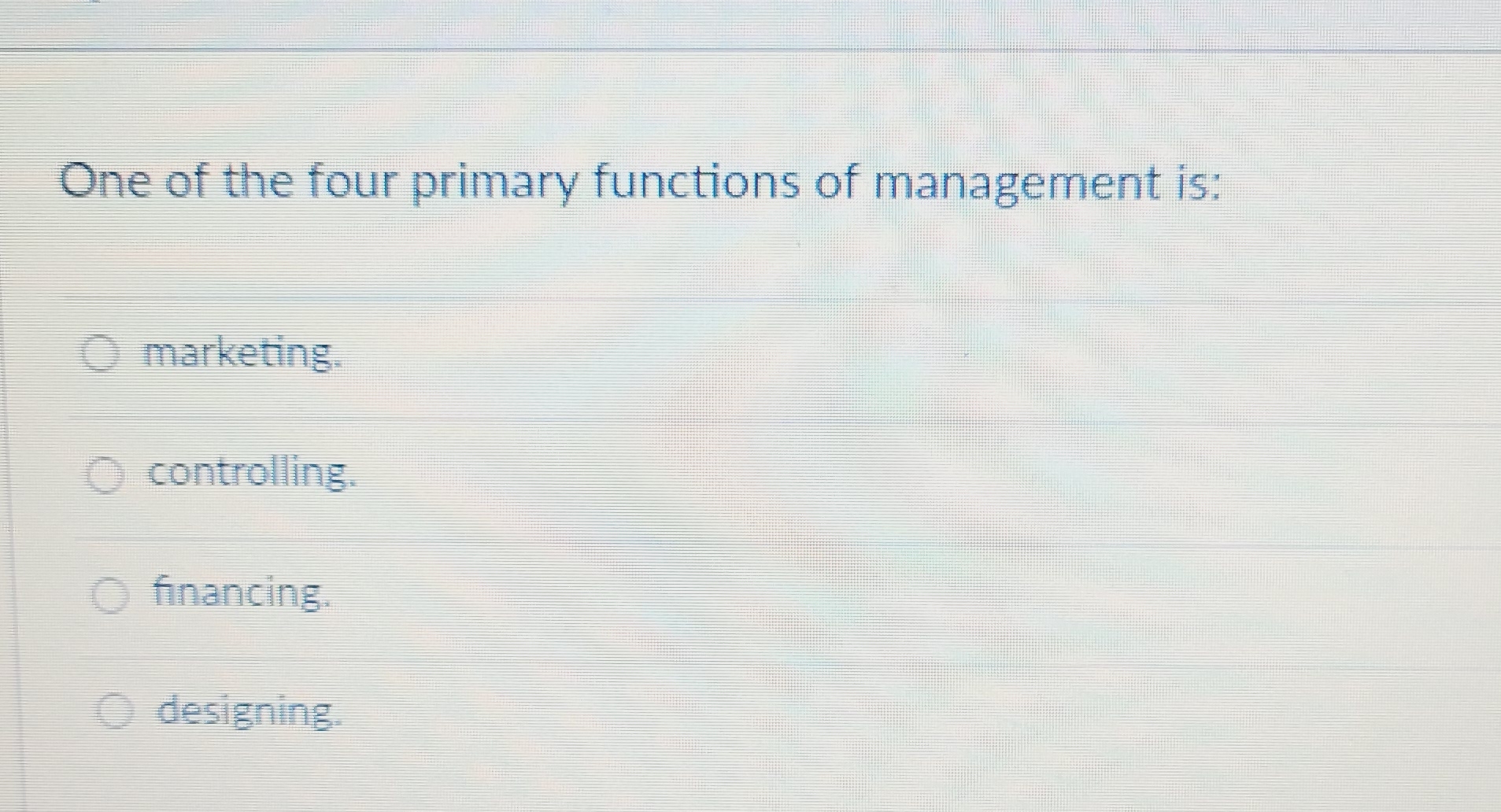 Solved One of the four primary functions of management | Chegg.com