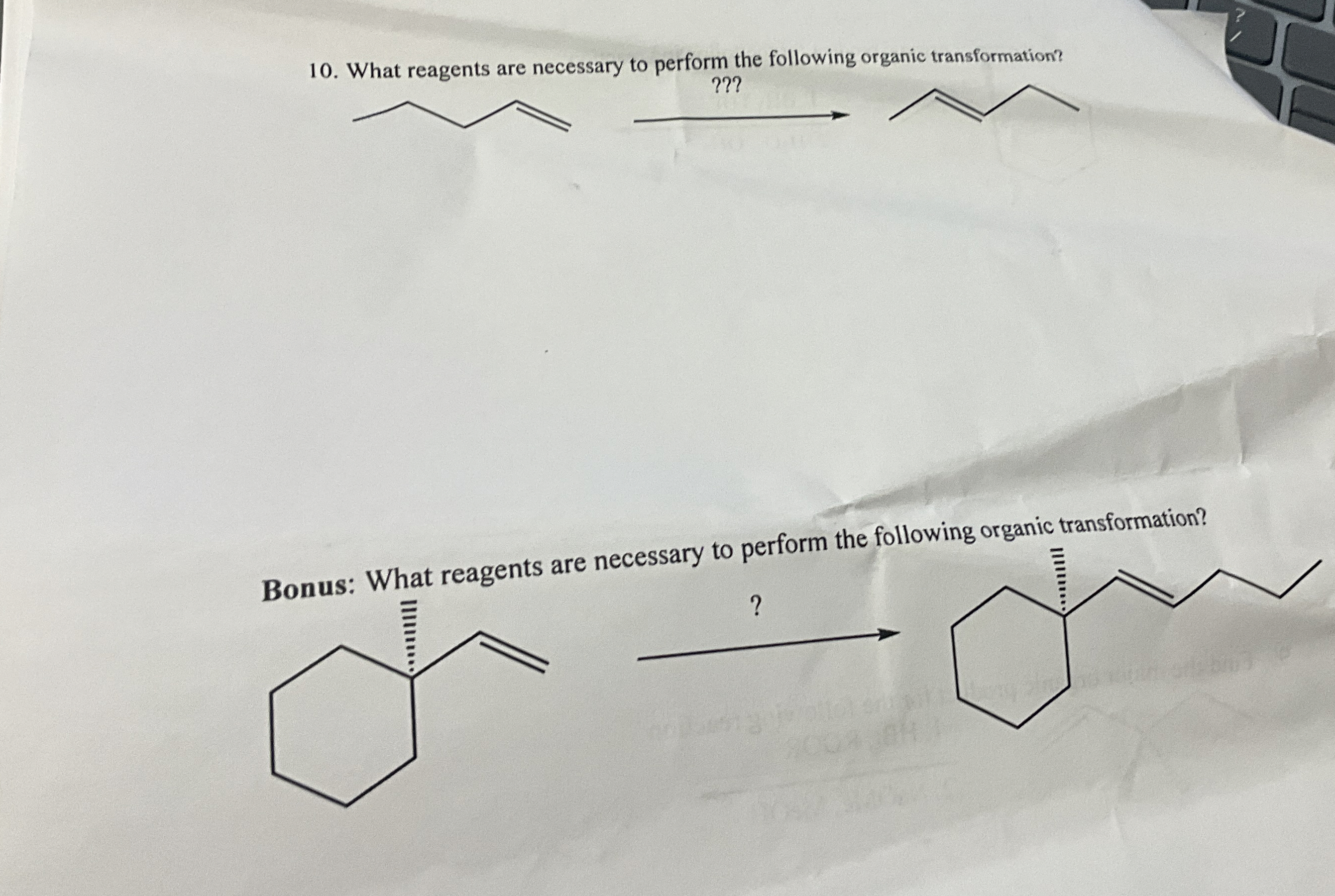 Solved What reagents are necessary to perform the following | Chegg.com