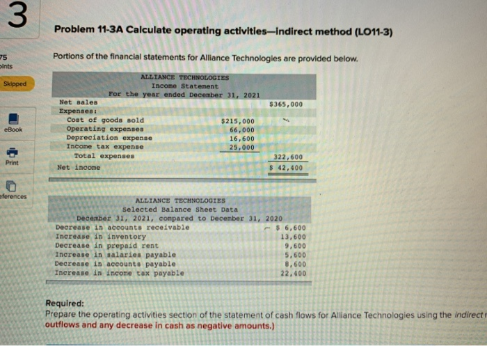Solved Problem 11-3A Calculate operating | Chegg.com