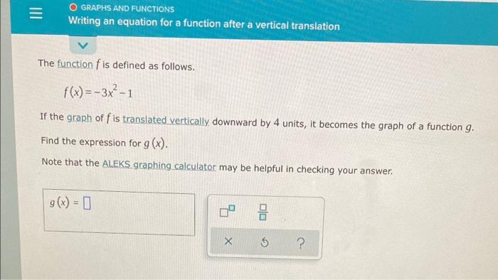 Solved GRAPHS AND FUNCTIONS Writing an equation for a | Chegg.com