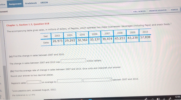 Solved A nnent Gradebook URIUN nment FULL SCREEN PRINTER | Chegg.com