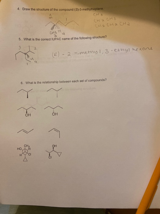 Solved 4. Draw the structure of the compound | Chegg.com