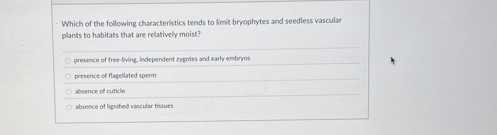 Solved Which of the following characteristics tends to limit | Chegg.com