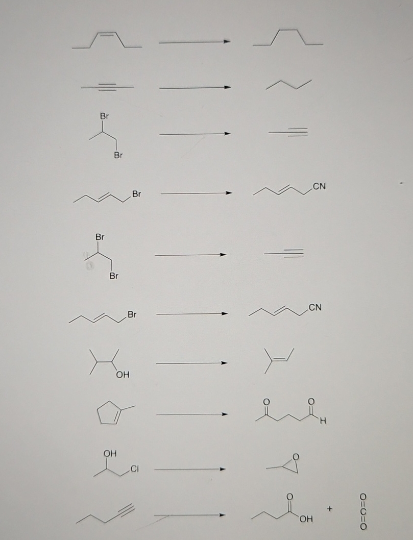 Solved In each of the following, fill in the reagents | Chegg.com