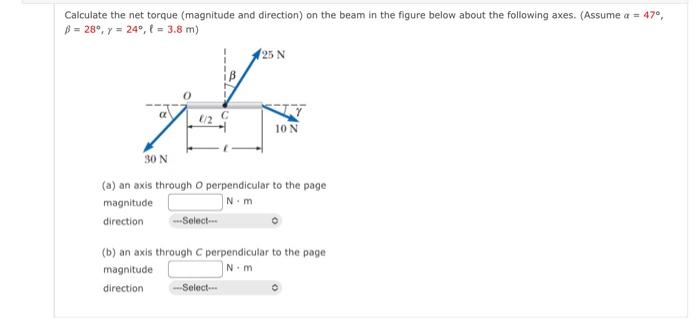 Solved Calculate the net torque (magnitude and direction) on | Chegg.com