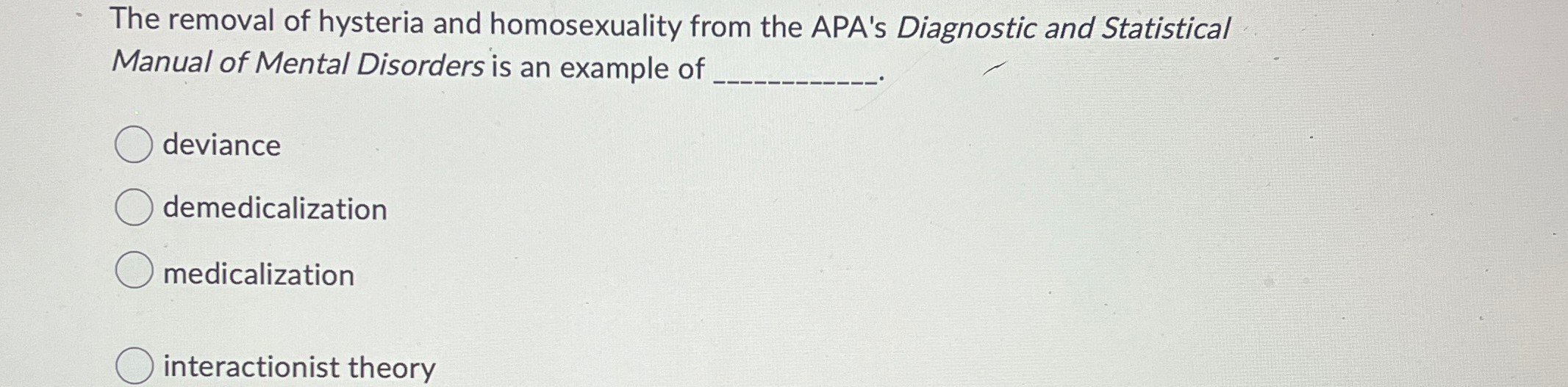 Solved The Removal Of Hysteria And Homosexuality From The