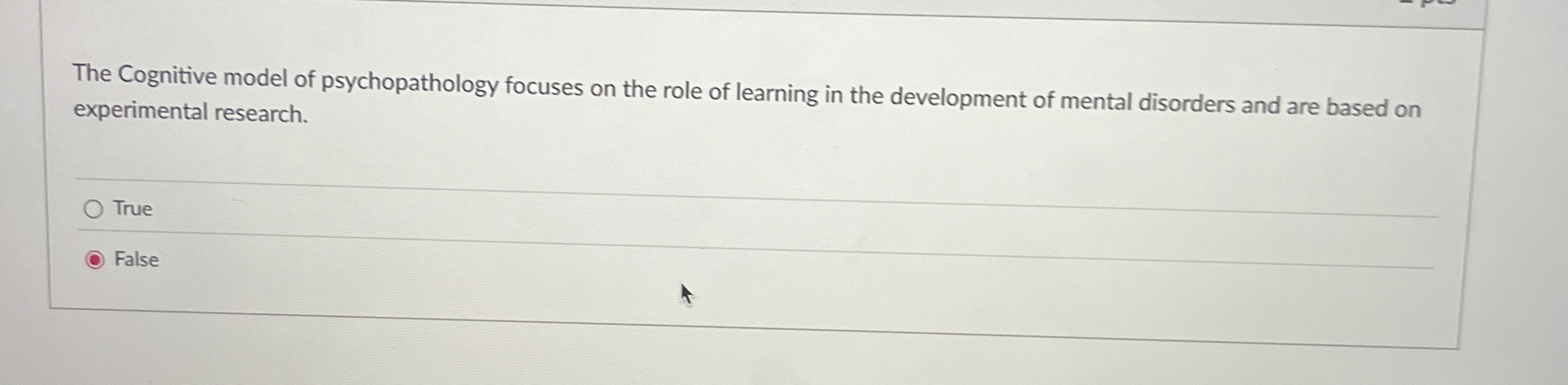 Solved The Cognitive model of psychopathology focuses on the | Chegg.com