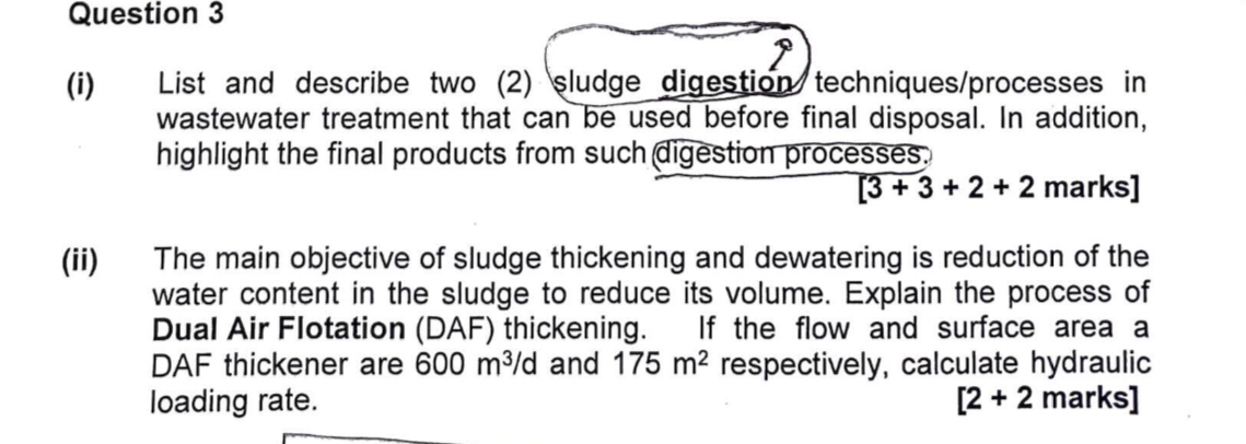 Solved Question 3(i) ﻿List and describe two (2) ﻿sludge | Chegg.com