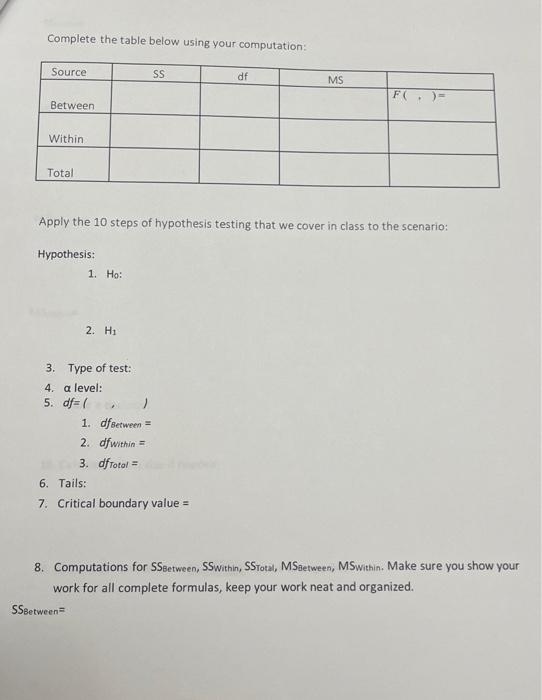 Solved Chapter 12: Activity\#1-ANOVA and Treatment | Chegg.com