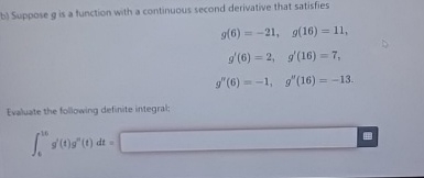 Solved b) ﻿Suppose g ﻿is a function with a continuous second | Chegg.com