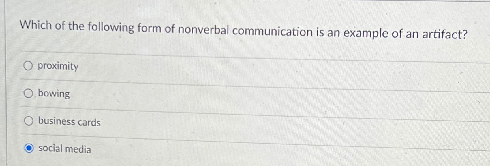 Solved Which of the following form of nonverbal | Chegg.com