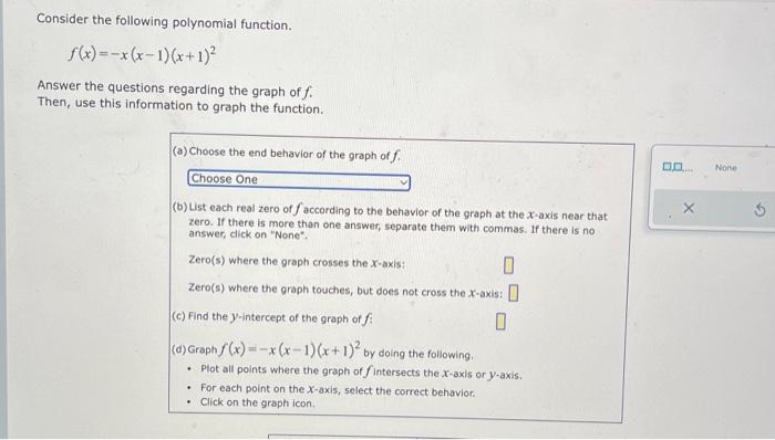 Solved Consider the following polynomial function. | Chegg.com