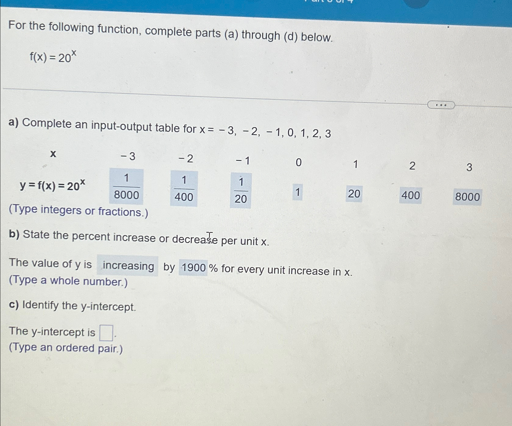 Solved For the following function, complete parts (a) | Chegg.com
