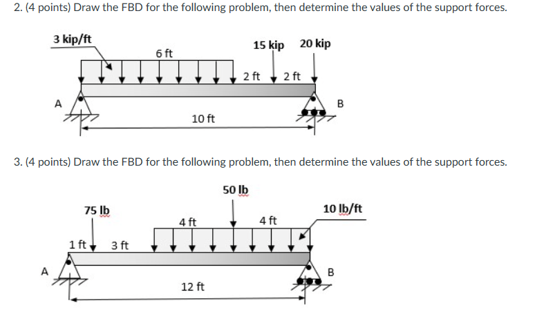 Solved Draw the FBD for the following problem, then | Chegg.com