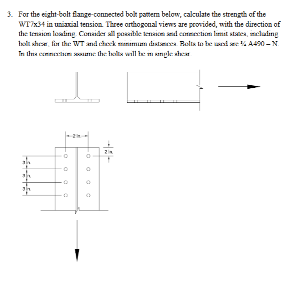 Solved 3. ﻿For the eight-bolt flange-connected bolt pattern | Chegg.com