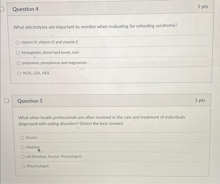 Solved Question 2 You are screening for disordered eating | Chegg.com