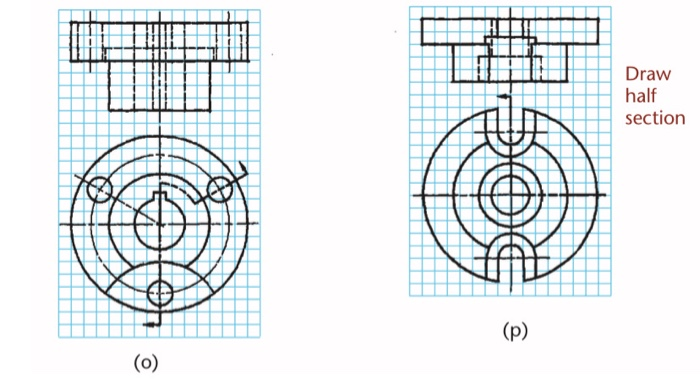 Solved Freehand Sectioning Problems. Sketch views and add | Chegg.com