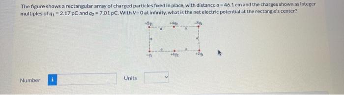 Solved The figure shows a rectangular array of charged | Chegg.com