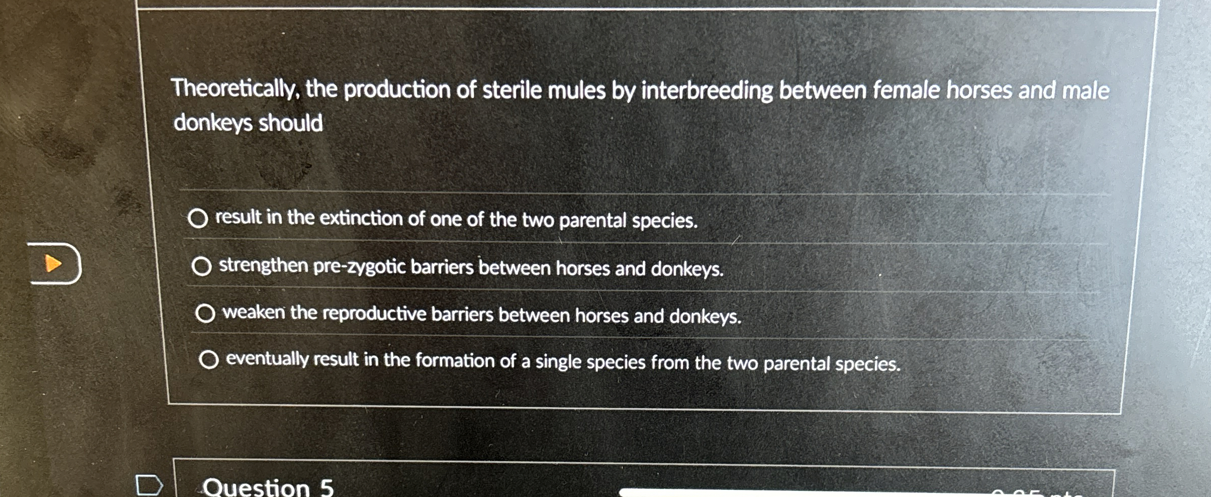 Solved Theoretically, the production of sterile mules by | Chegg.com