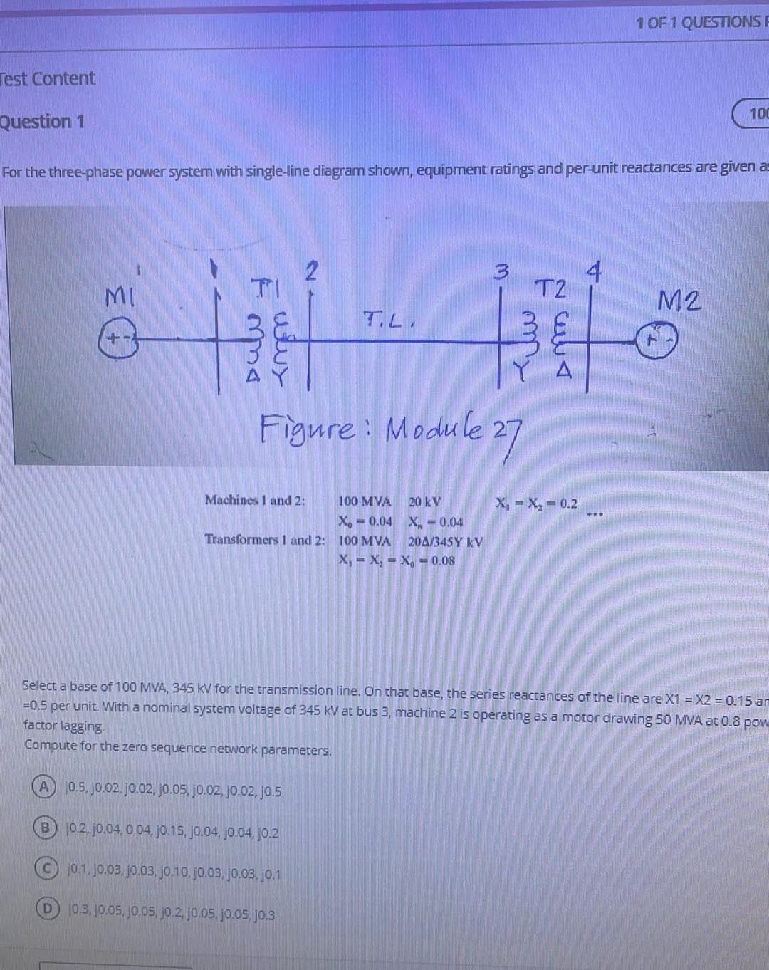 Solved For the three-phase power system with single-line | Chegg.com
