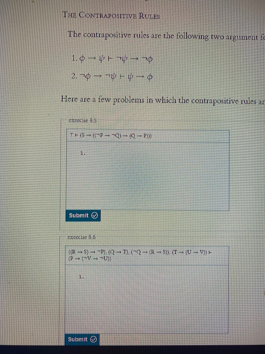 Solved THE CONTRAPOSITIVE RULES The contrapositive rules are | Chegg.com