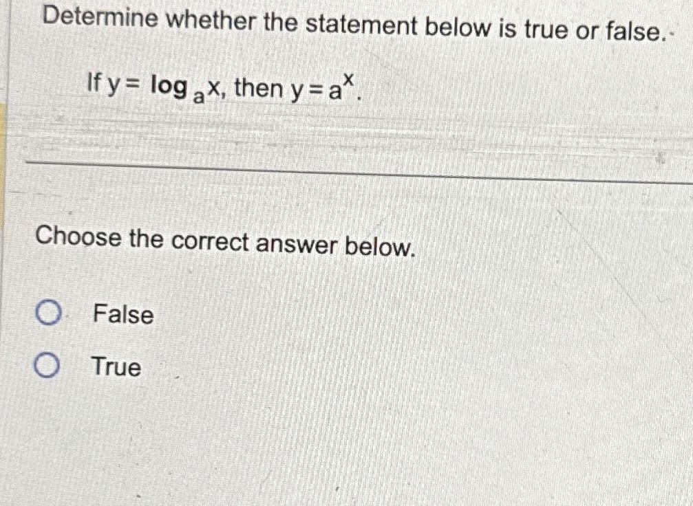 Solved Determine whether the statement below is true or | Chegg.com