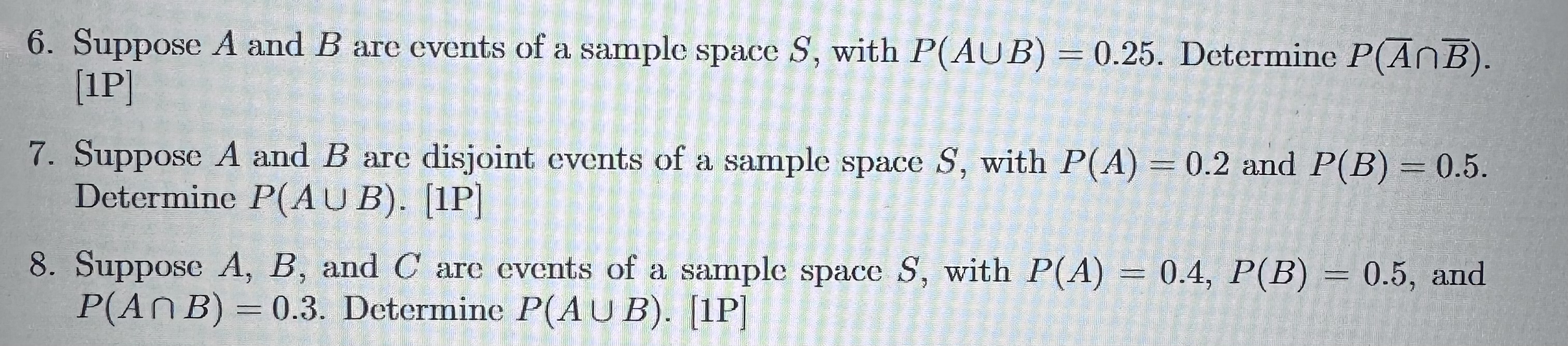 Solved Suppose A and B ﻿are events of a sample space S, | Chegg.com
