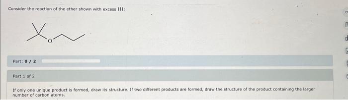 Solved Consider the reaction of the ether shown with excess | Chegg.com