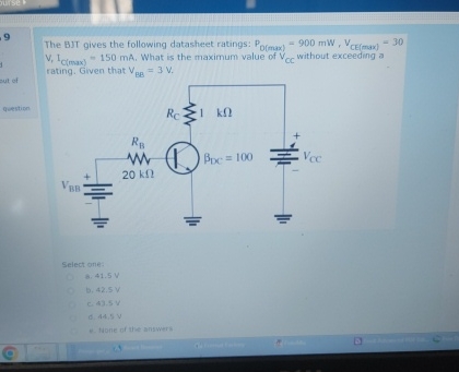 Solved 9The BJT gives the following datasheet ratings: | Chegg.com