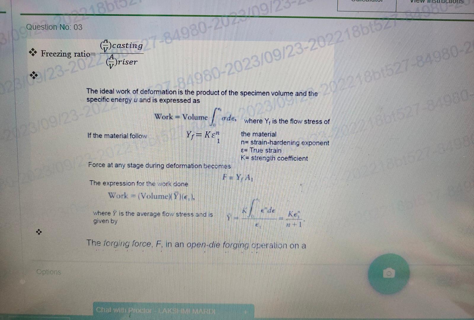Solved k= Strength coefficient and n= strain-hardening | Chegg.com
