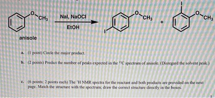 Solved anisole a. ( 1 point) Circle the major product. b. (2 | Chegg.com