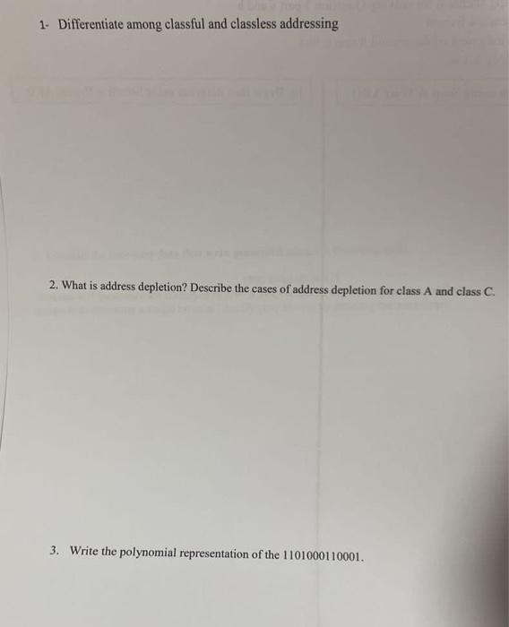 Solved 1- Differentiate among classful and classless | Chegg.com