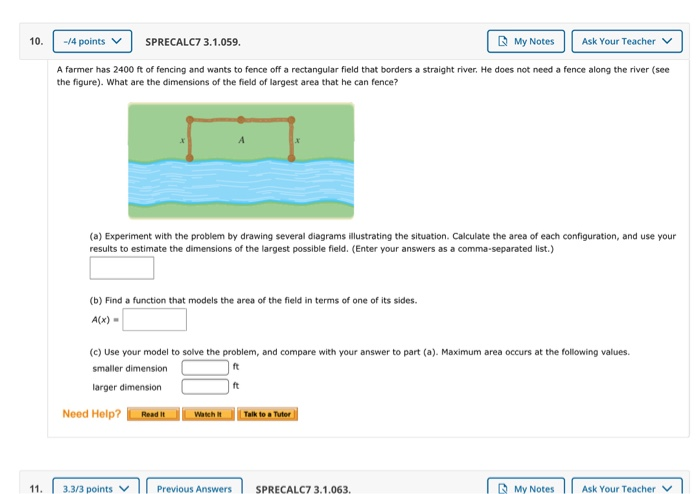 Solved -/4 points SPRECALC73.1.059. My Notes Ask Your | Chegg.com