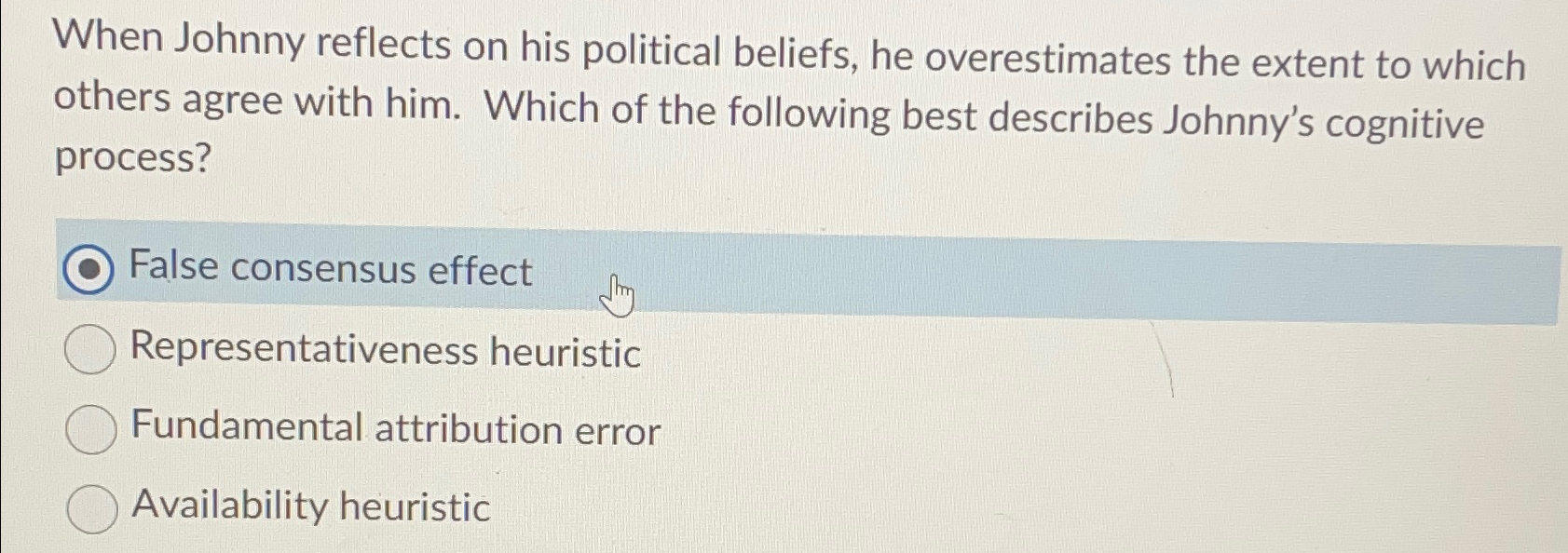 Solved When Johnny reflects on his political beliefs, he | Chegg.com