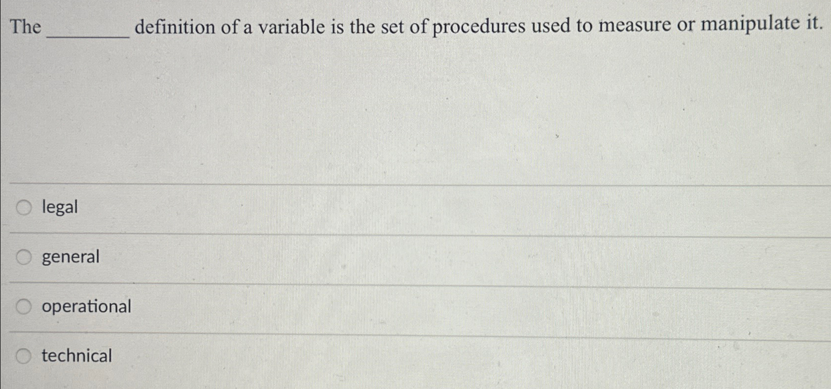 Solved The definition of a variable is the set of procedures | Chegg.com