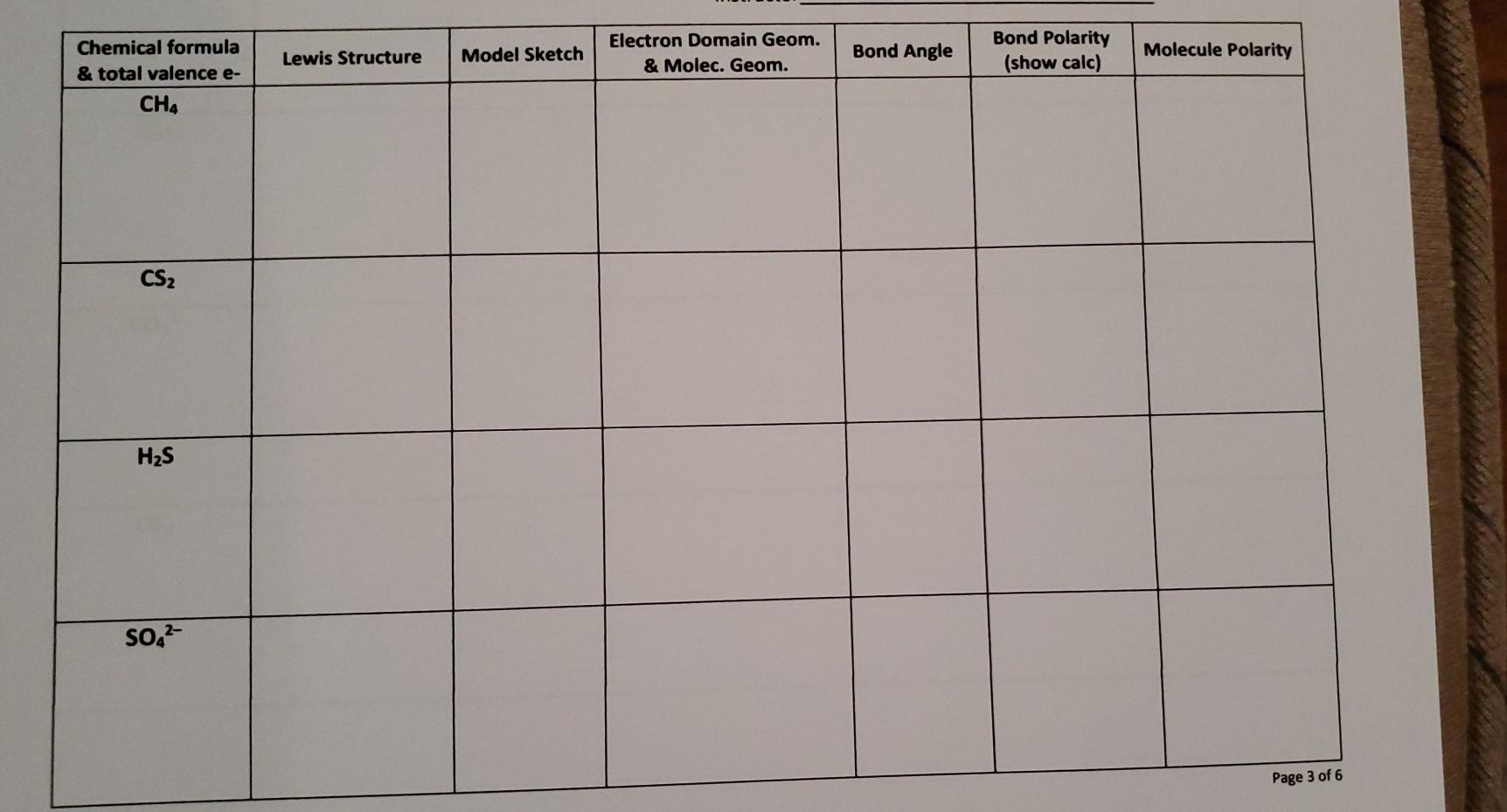 Solved Lewis Structure Model Sketch Electron Domain Geom. & | Chegg.com