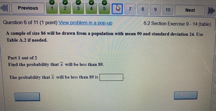 Solved Previous Next Question 6 of 11 (1 point) View problem | Chegg.com