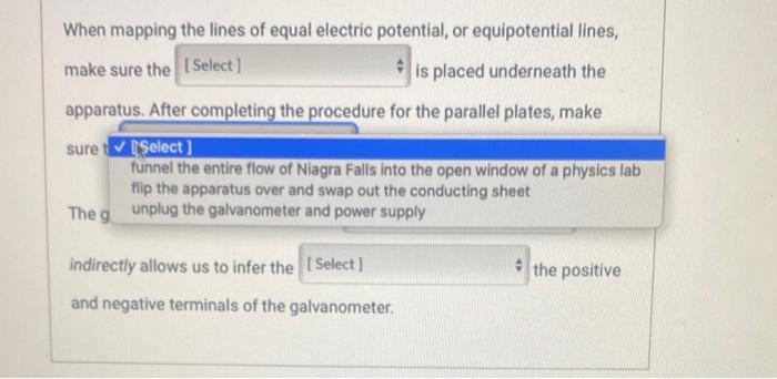 Solved When mapping the lines of equal electric potential, | Chegg.com