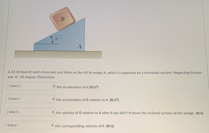 Solved B А A 23-1b block B starts from rest and slides on | Chegg.com