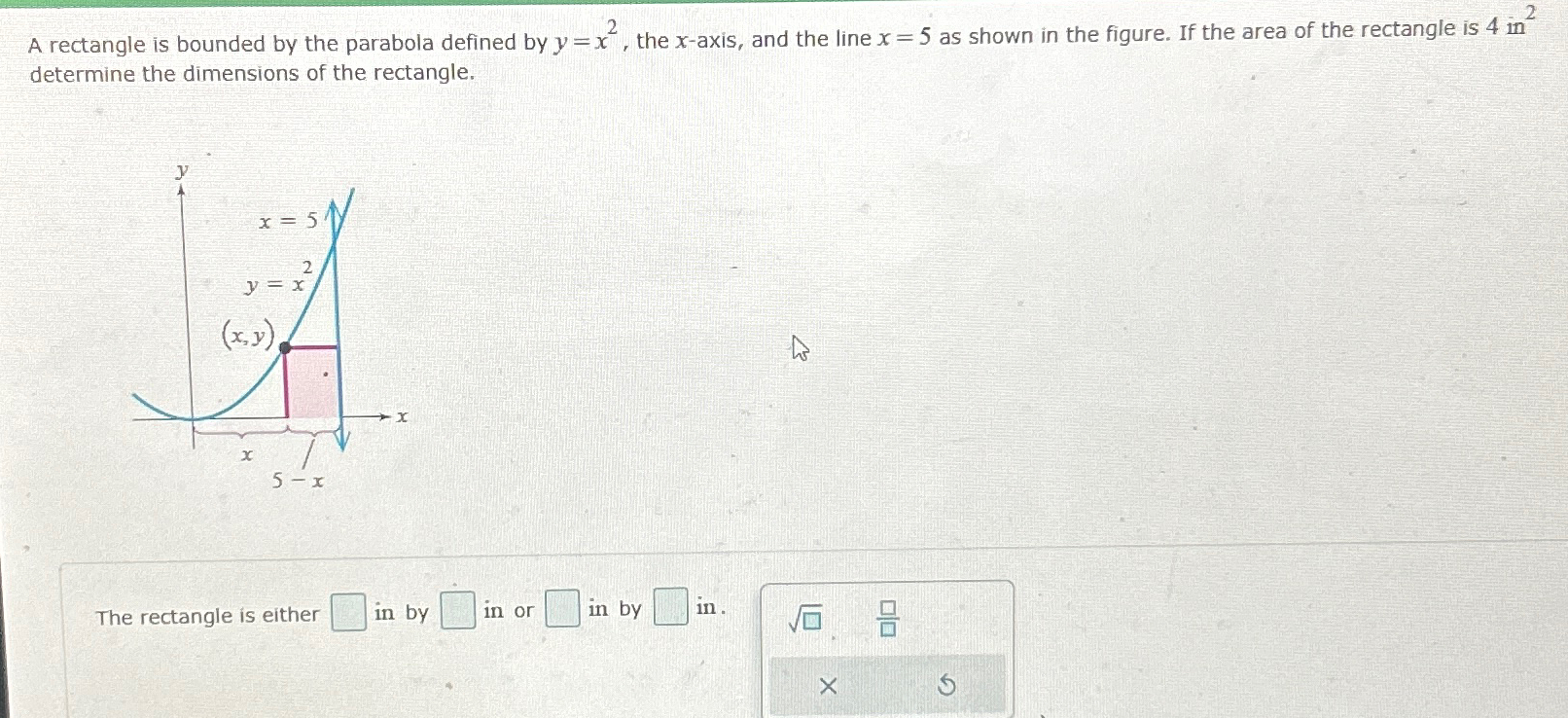 Solved A rectangle is bounded by the parabola defined by | Chegg.com