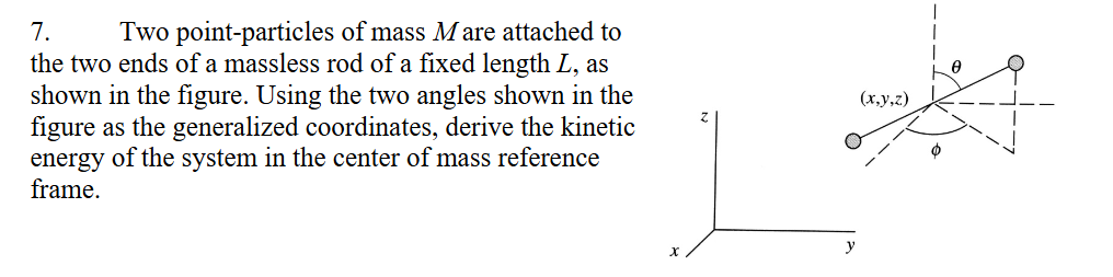 Solved 7. ﻿Two point-particles of mass \( ﻿M \) ﻿are | Chegg.com