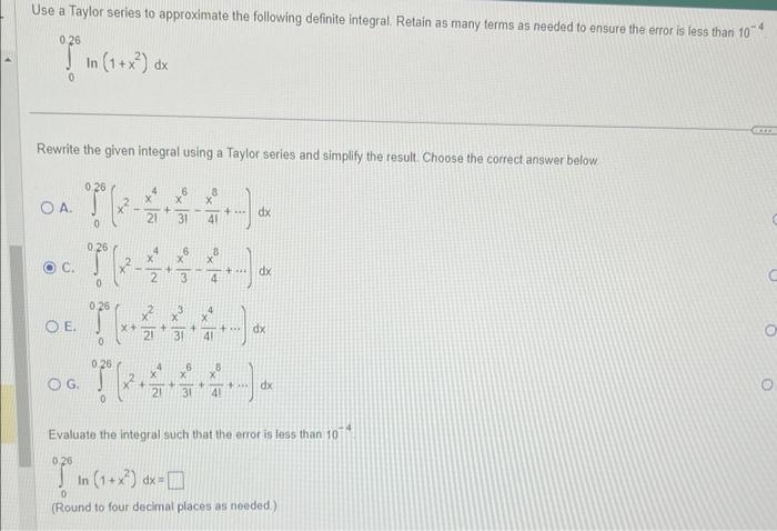 Solved Use a Taylor series to approximate the following | Chegg.com