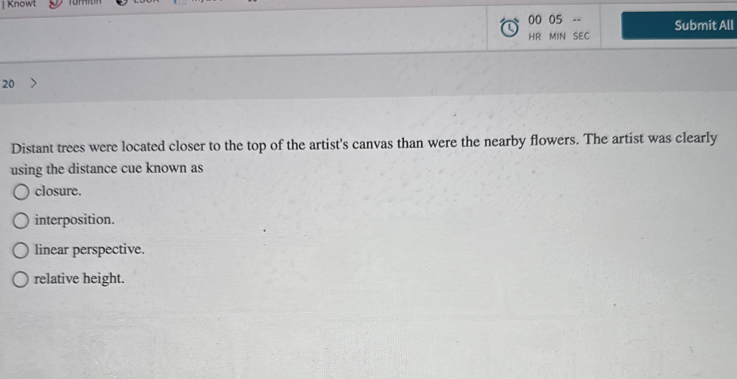 Solved Distant trees were located closer to the top of the | Chegg.com