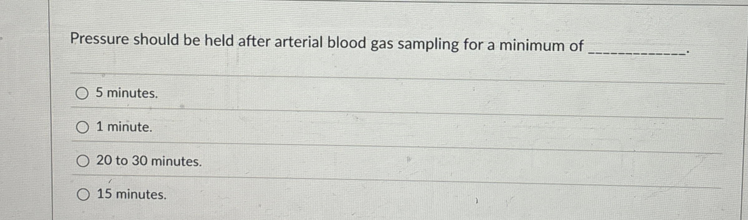 Solved Pressure should be held after arterial blood gas | Chegg.com