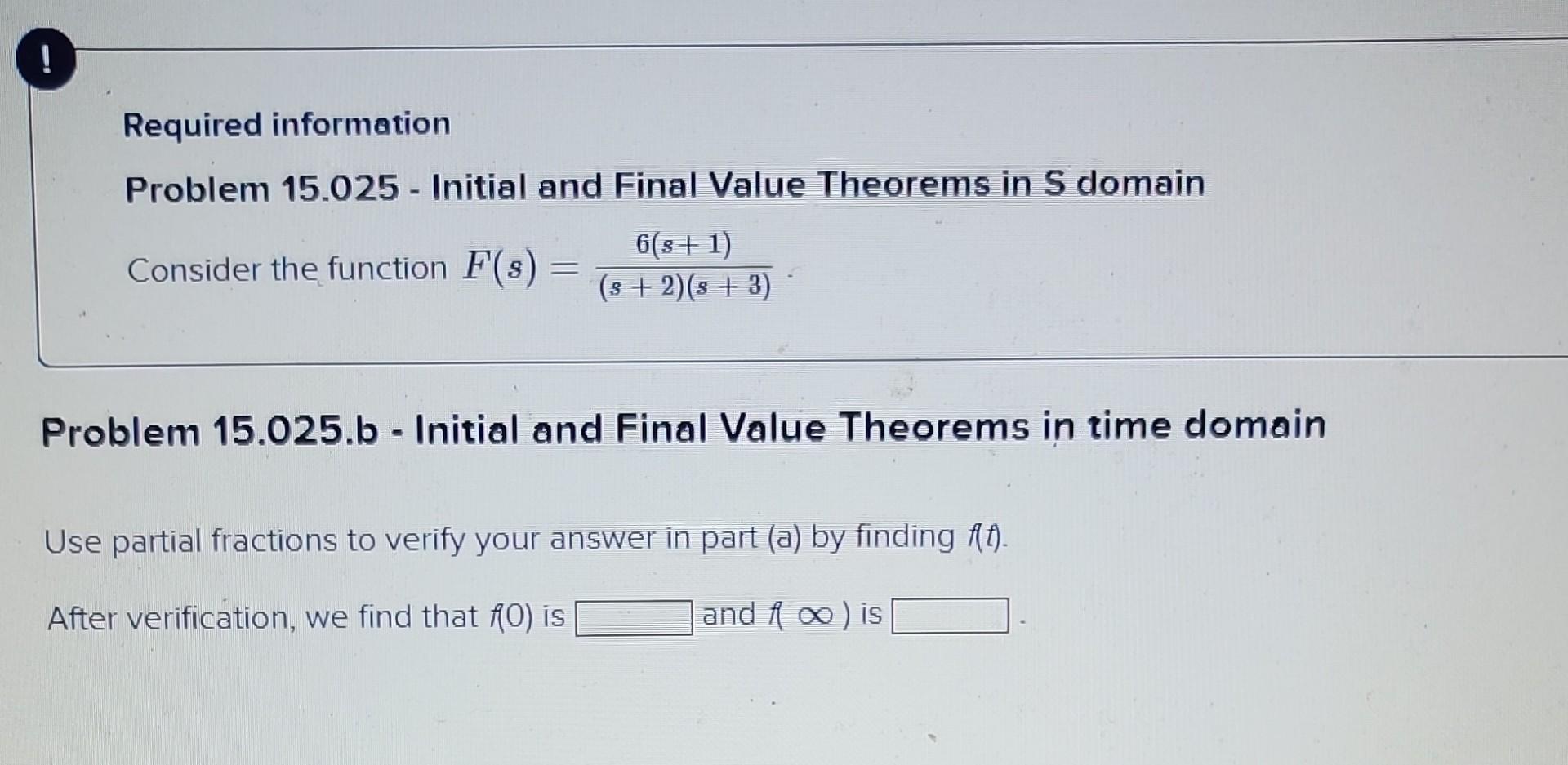 Solved Required information Problem 15.025 - Initial and | Chegg.com
