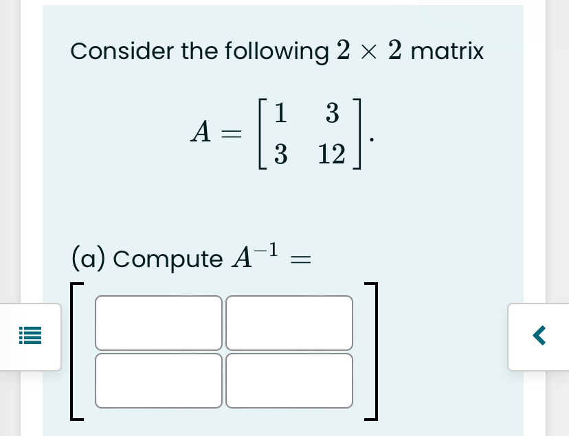 Solved Consider the following 2×2 ﻿matrixA=[13312].(a) | Chegg.com