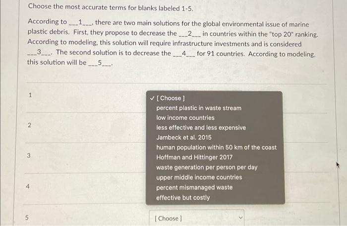Solved Choose the most accurate terms for blanks labeled | Chegg.com